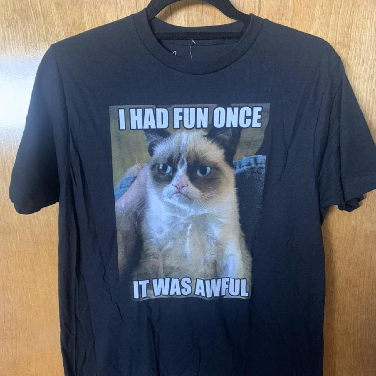 Grumpy cat shirt black new with tags size medium - Depop