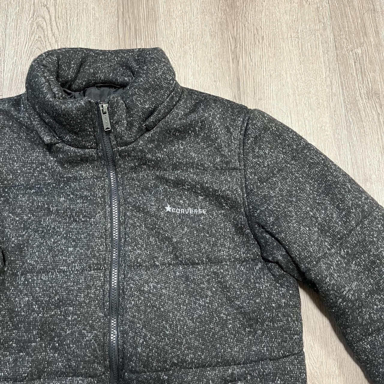 HEAVY CONVERSE WINTER JACKET Black polyester... - Depop