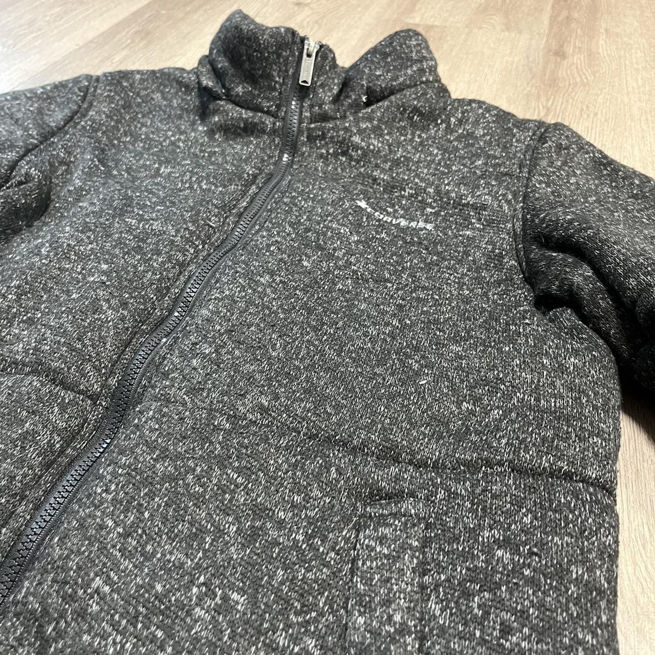 HEAVY CONVERSE WINTER JACKET Black polyester... - Depop