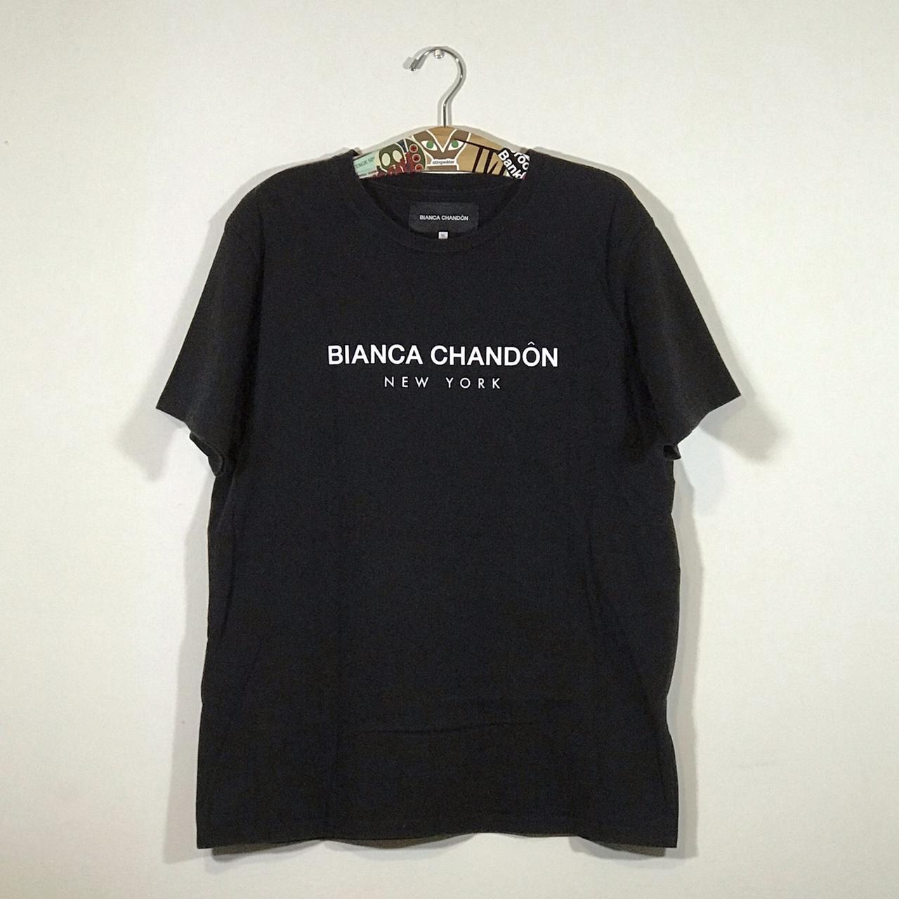 Bianca Chandon classic logo tee in black. Size XL.... - Depop