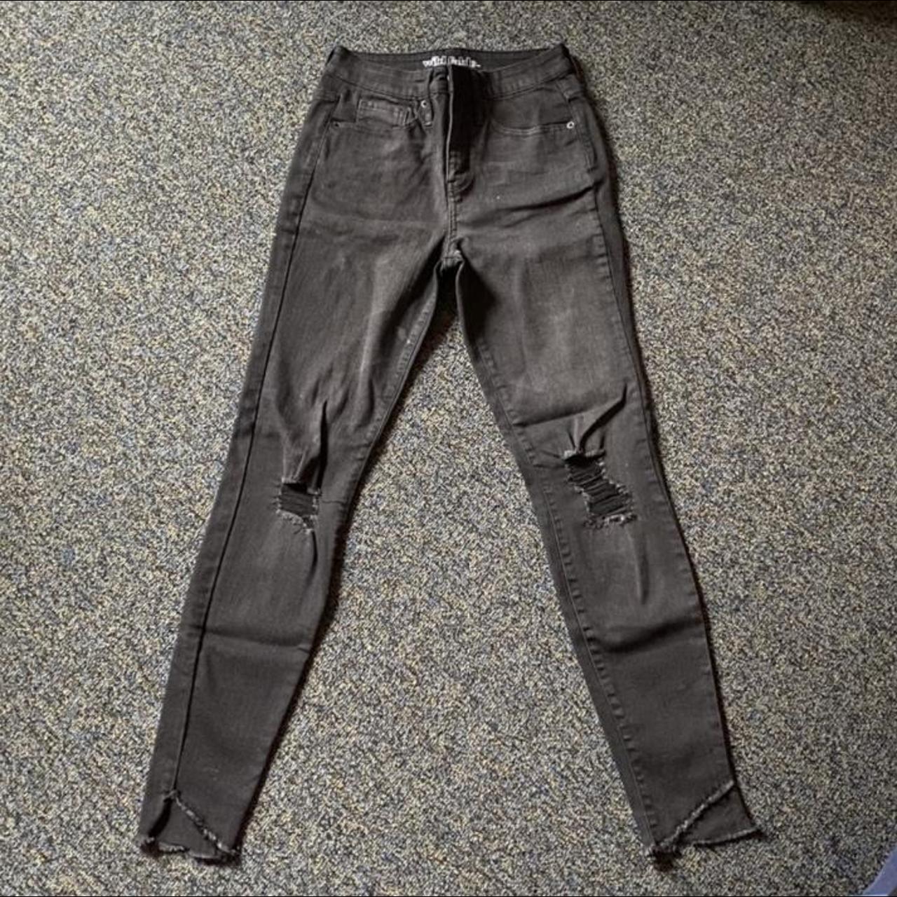 black high waisted ripped skinny jeans 👾👾 - emo asf... - Depop