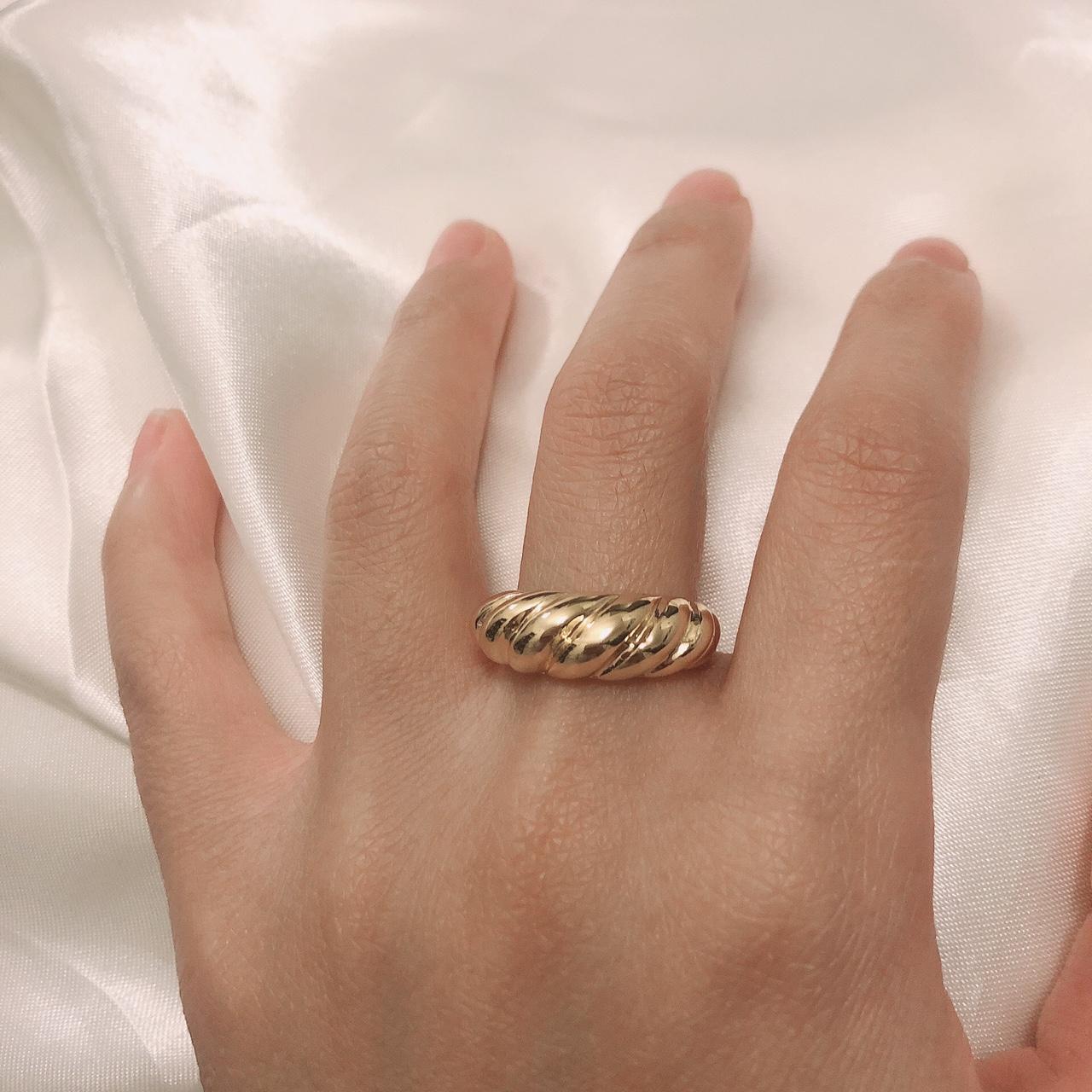 Croissant Chunky Minimalist Vintage Ring Available... - Depop