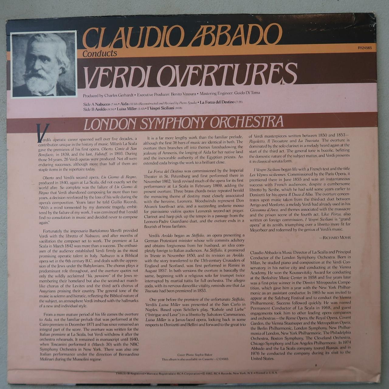 CLAUDIO ABBADO CONDUCTS VERDI OVERTURES VINYL LP RCA... - Depop
