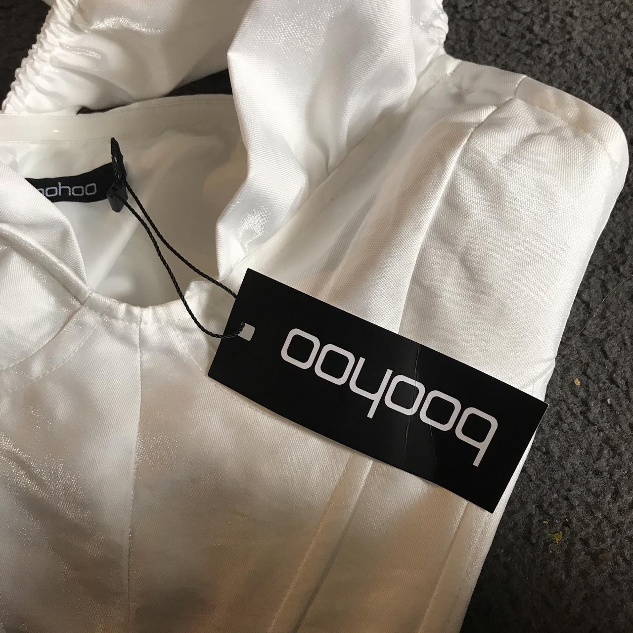 boohoo cream corset detail top selling as never... - Depop