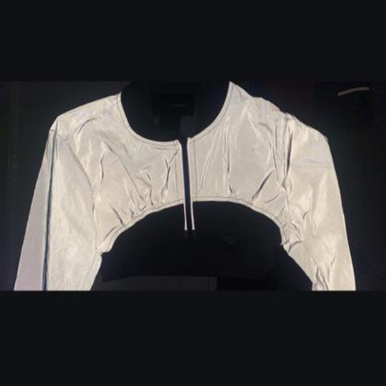Reflective fashion nova cropped jacket size xxs.... - Depop
