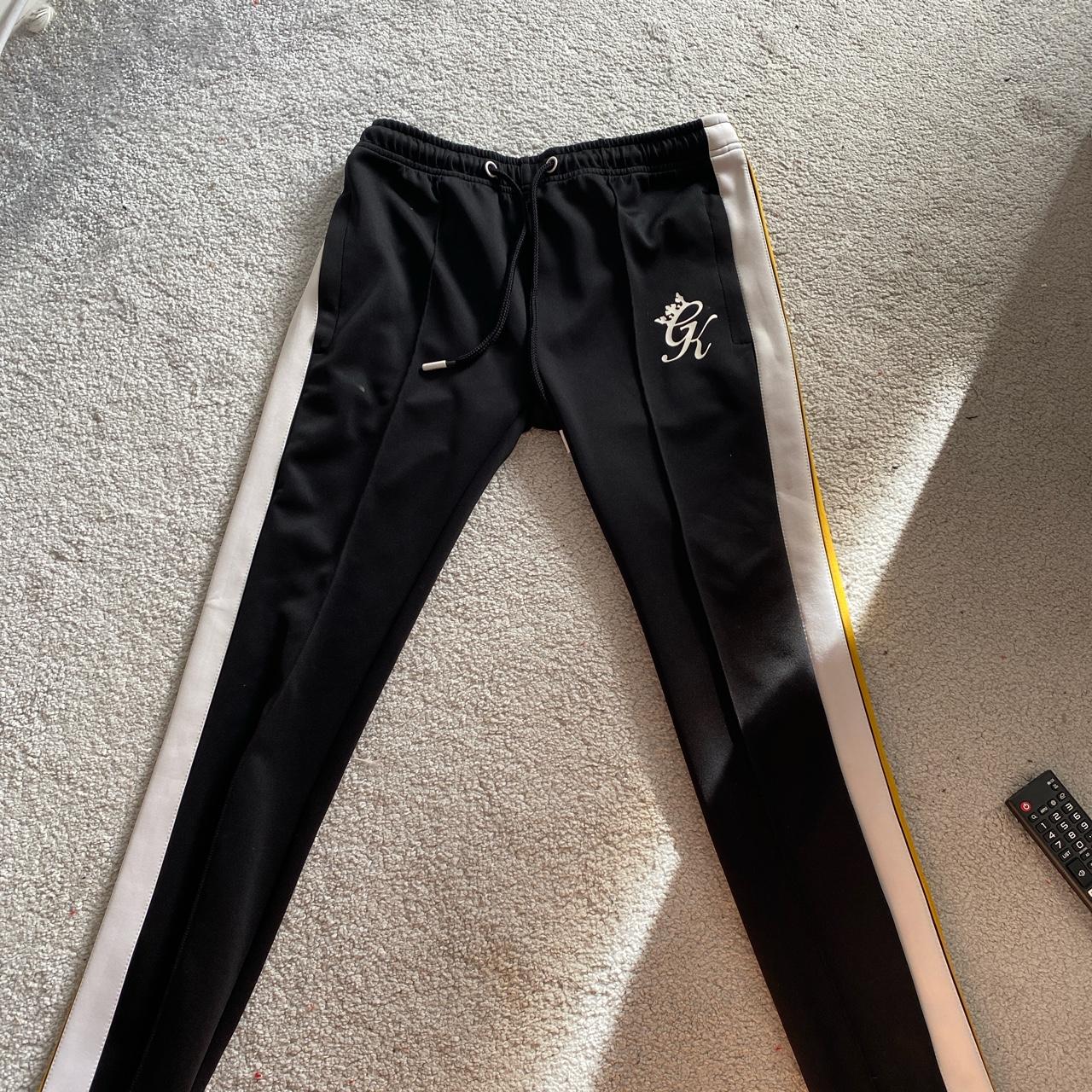 GYM KING black and yellow joggers Worn a few times... - Depop