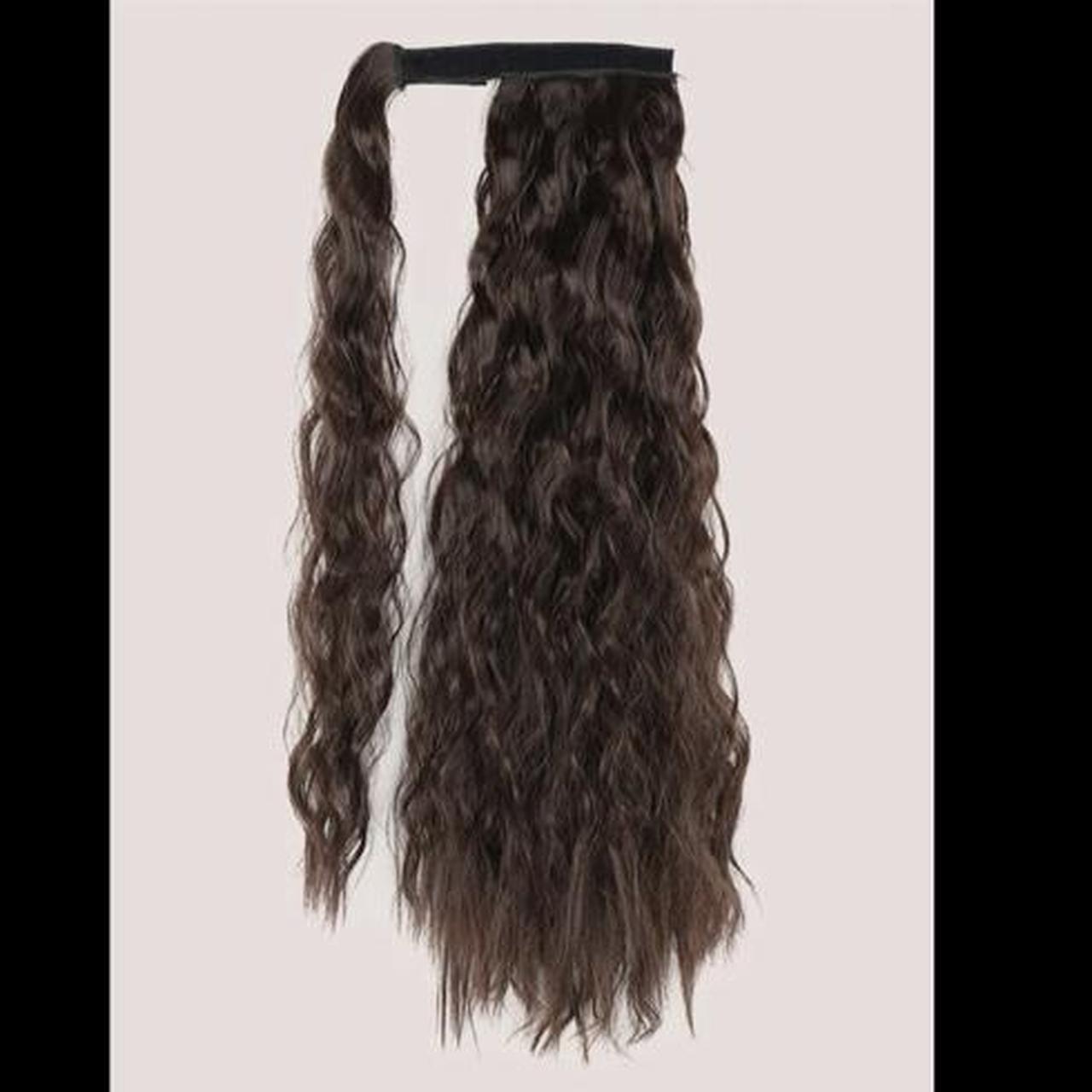 brown velcro ponytail hair extension - Depop