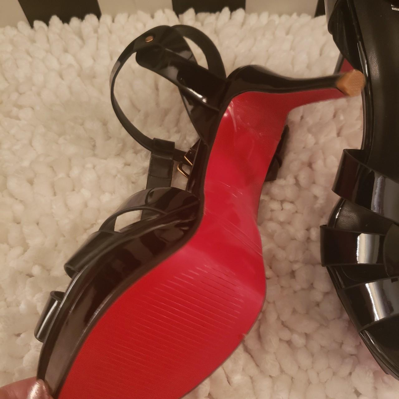Black patent heel with red bottom sole, brand new, ... - Depop