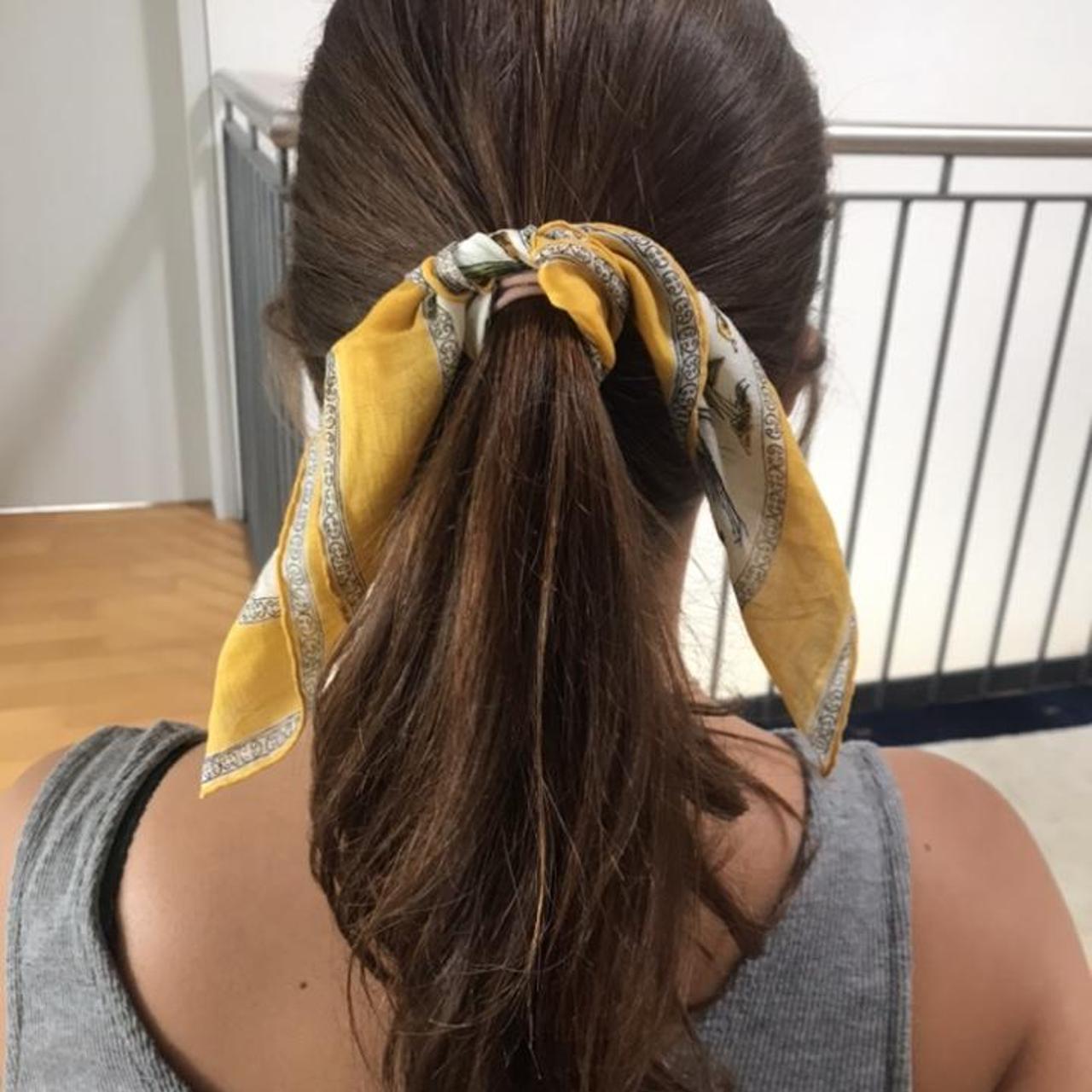 Nice yellow fish foulard - Depop