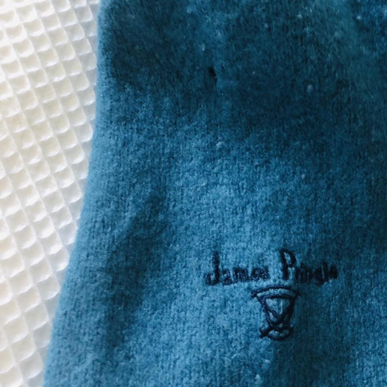 blue, woollen James Pringle v neck sweater It has... - Depop