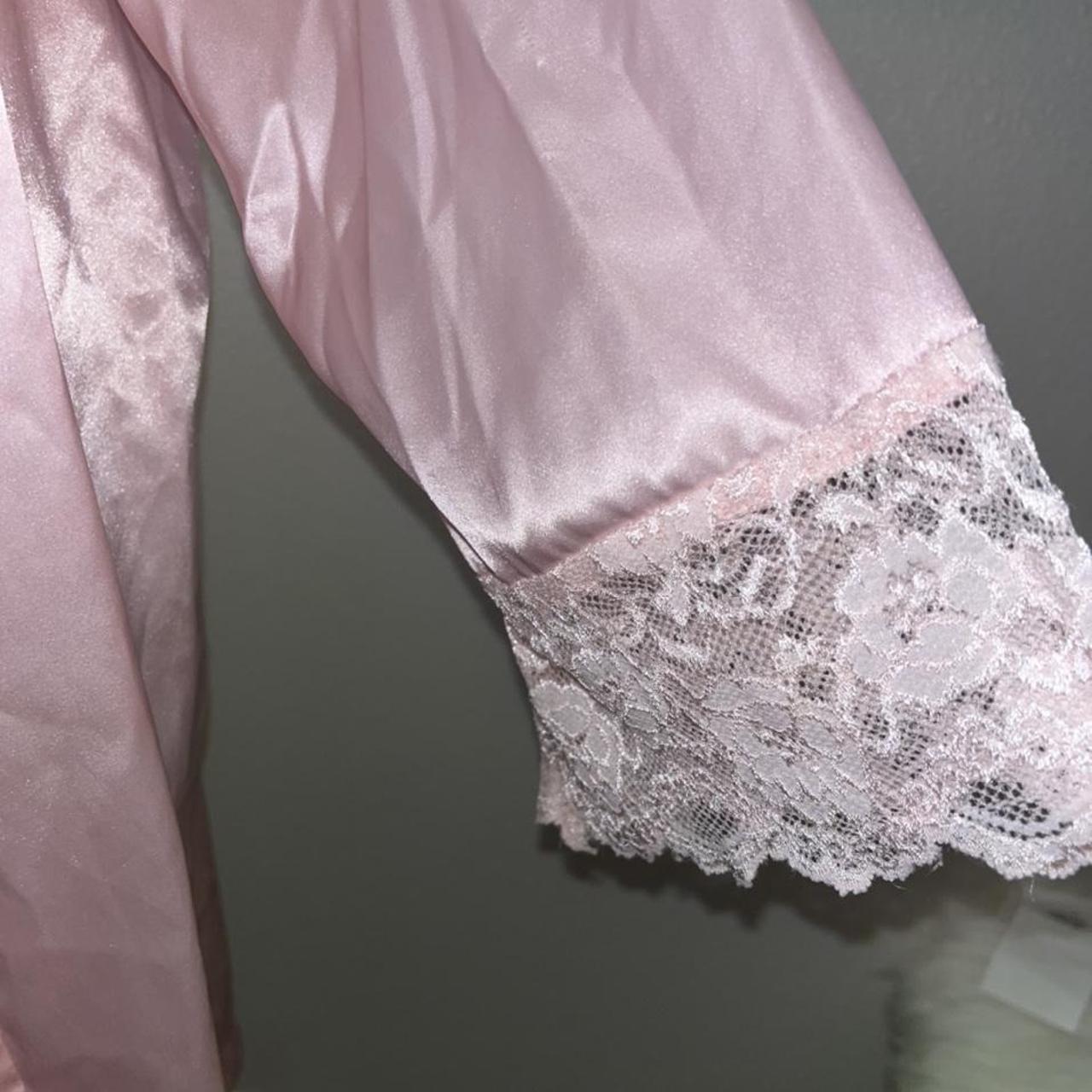 Lovely pink satin robe 🎀 -honestly could fit... - Depop