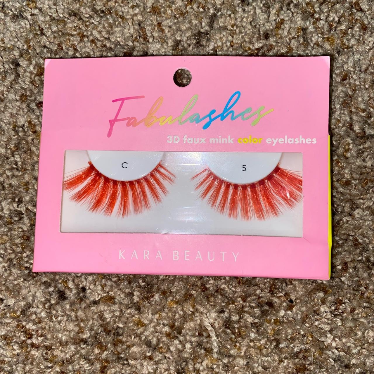 HOT PINK/RED false eye lashes #lashes #makeup #pink... - Depop