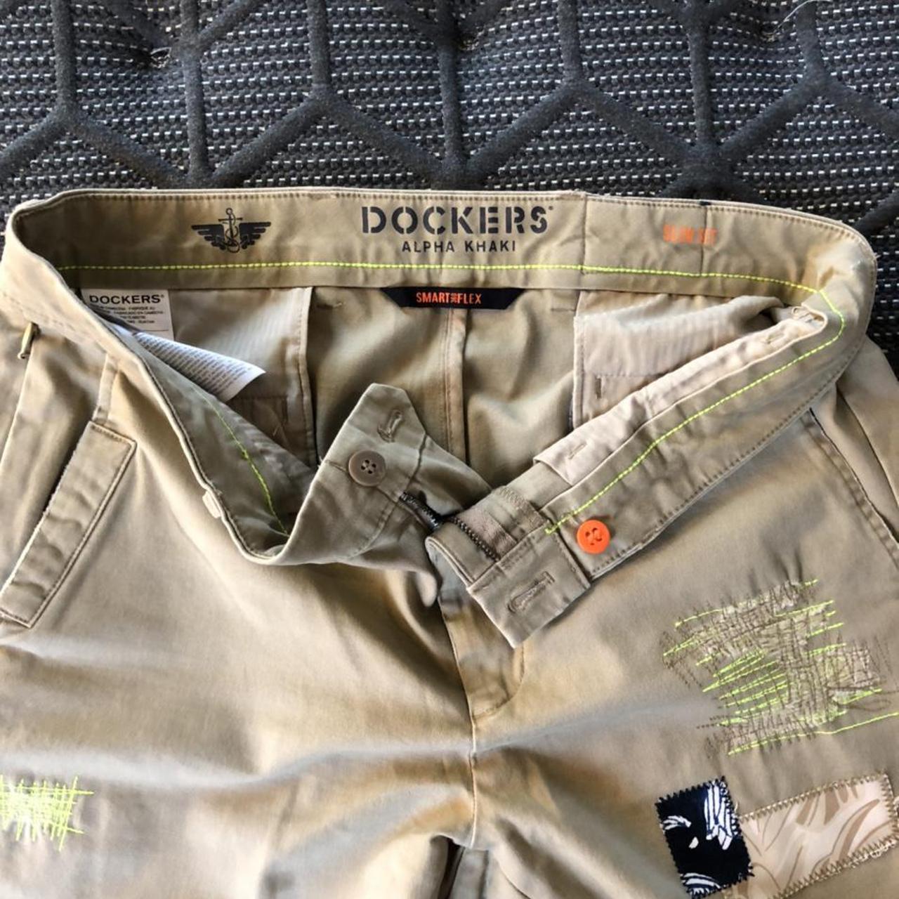 Dockers Alpha Khaki Riped Pant | Slim Fit | Size W33... - Depop