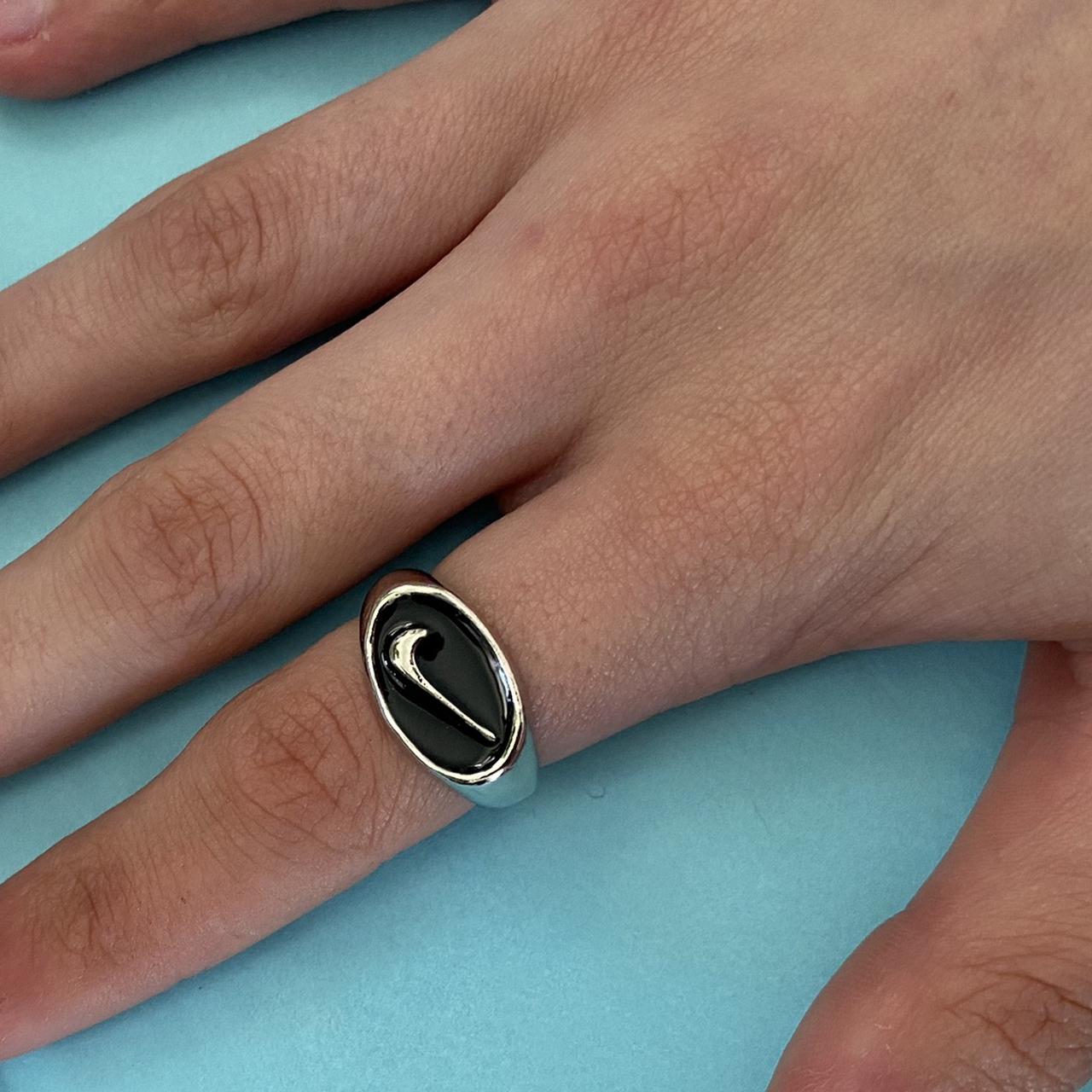 Mens / chunky tick swoosh ring Adjustable sizing... - Depop