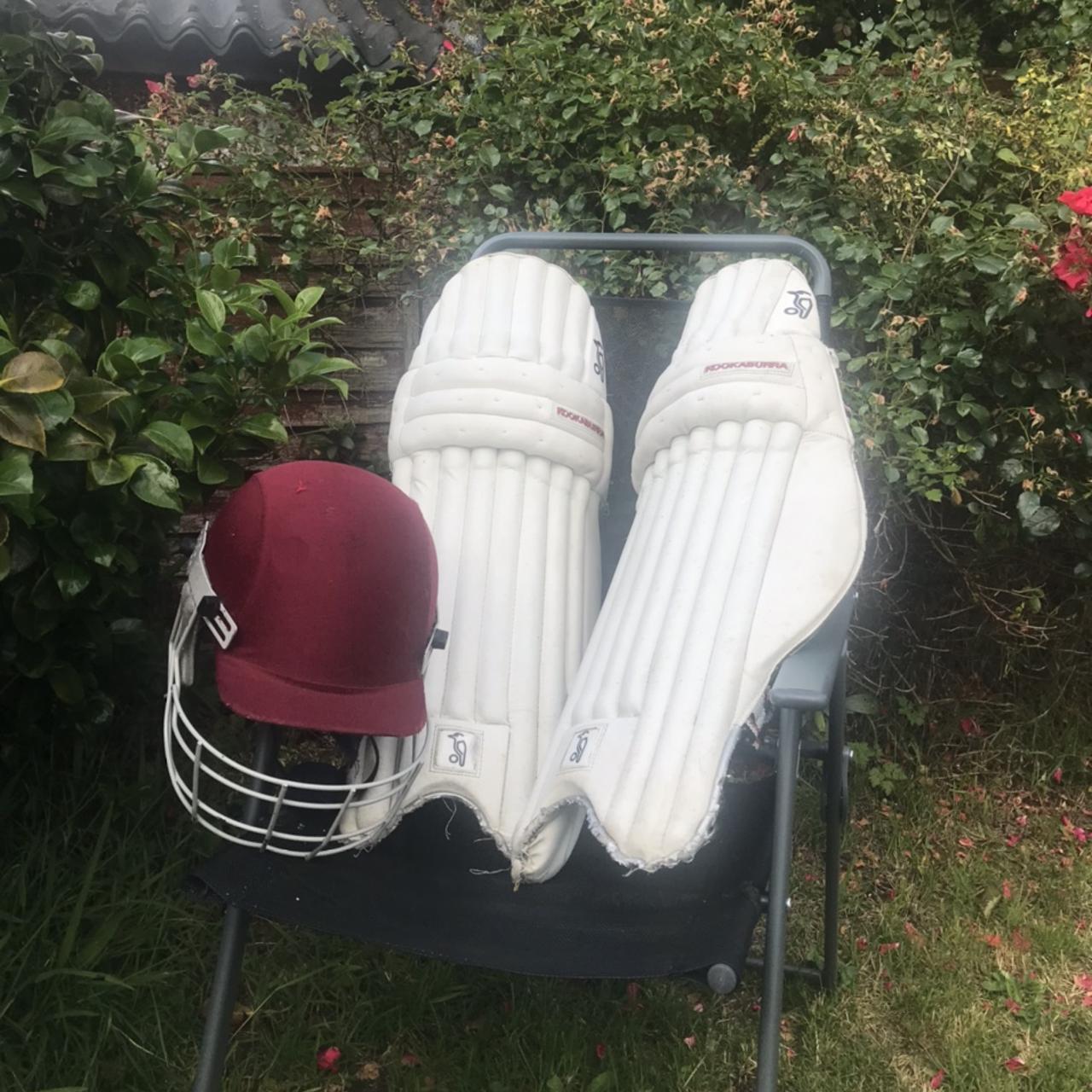 Helmet & cricket pads ( kookaburra) brand for knee... - Depop