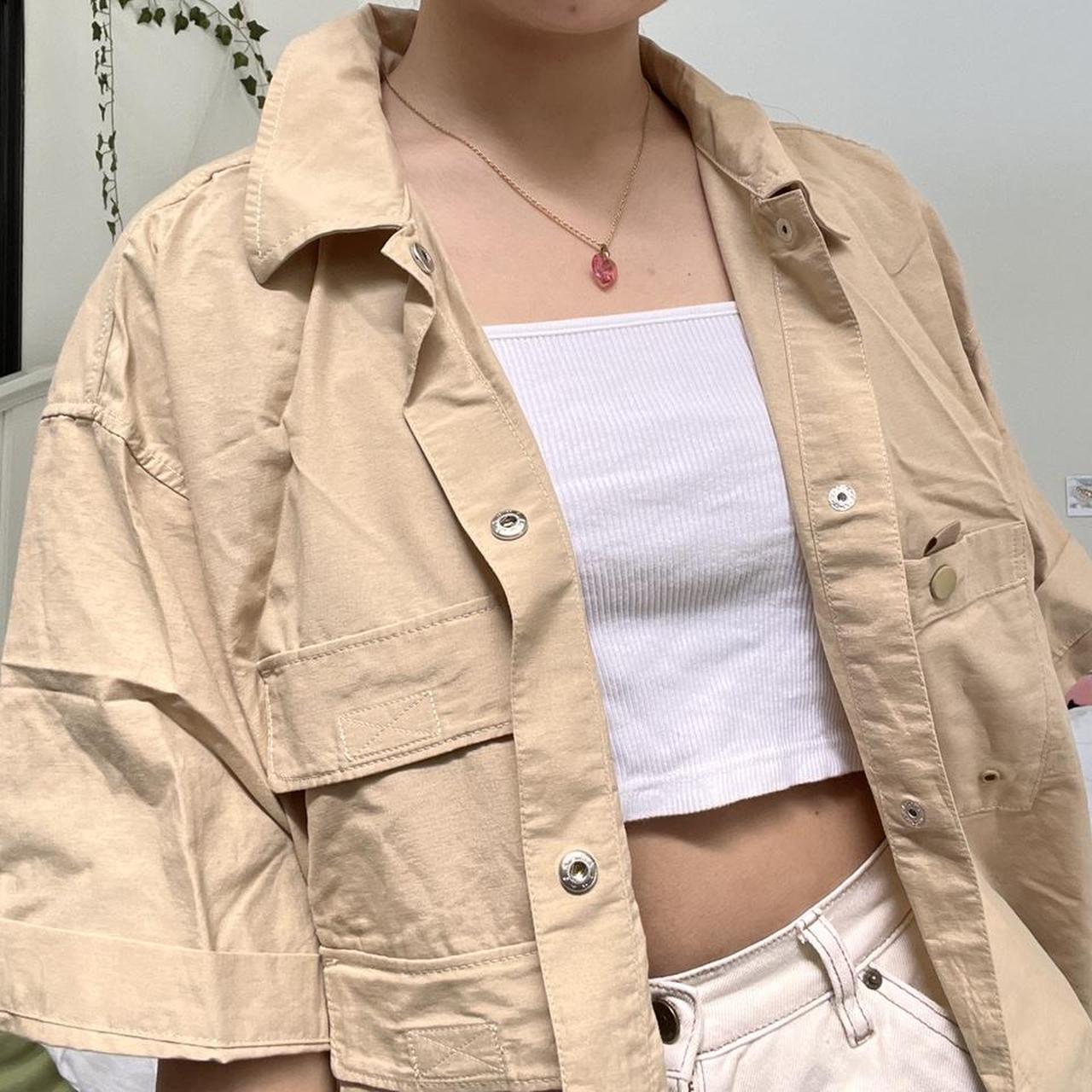 Urban Outfitters - Tan Work Shirt Coolest button-up... - Depop