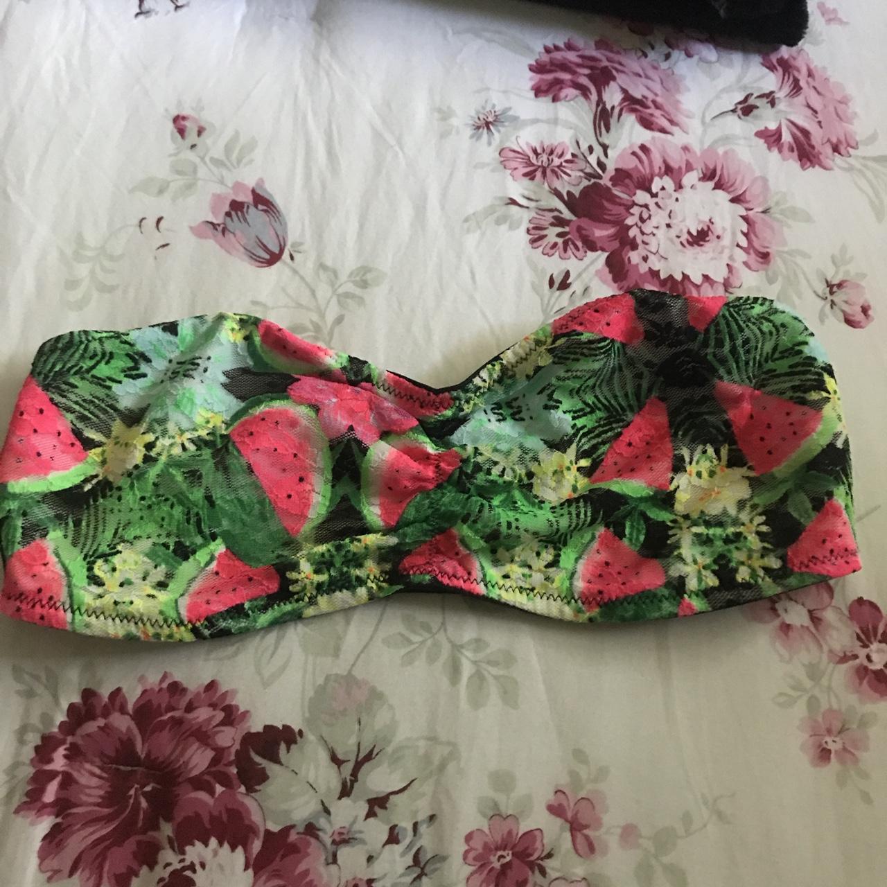 Victoria’s Secret pink tropical watermelon bandeau... - Depop