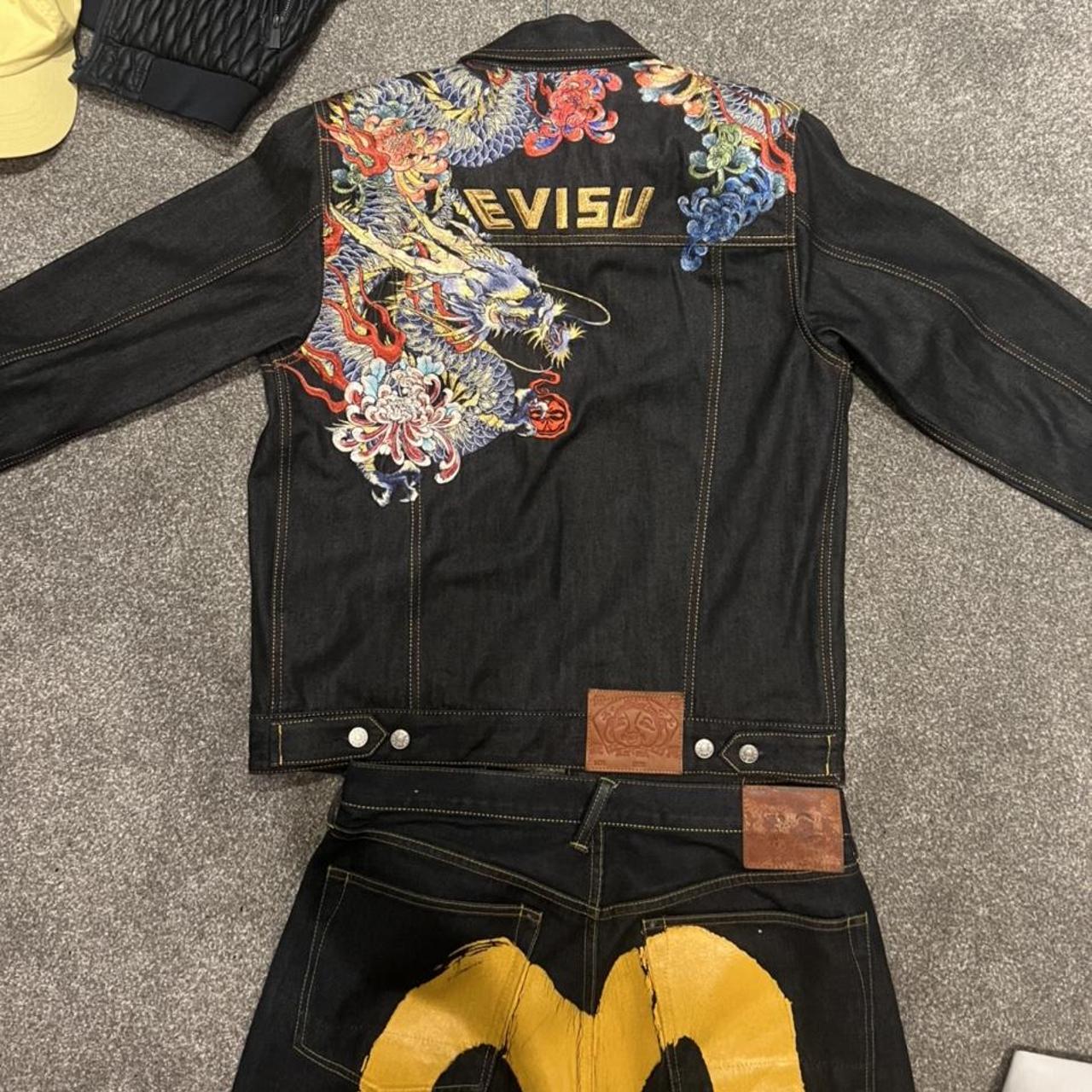 Evisu dragon floral denim jacket Paid €336 in Rome,... - Depop
