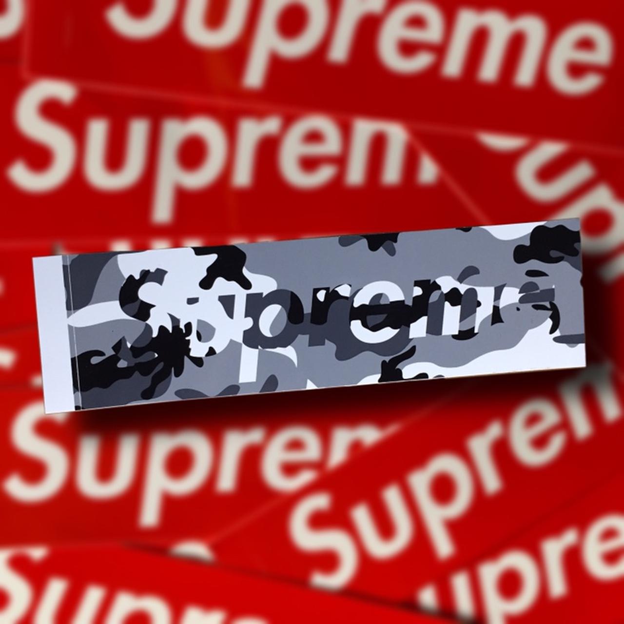 SUPREME GREY CAMO BOX LOGO STICKER 🔥 🗓 SEASON... - Depop