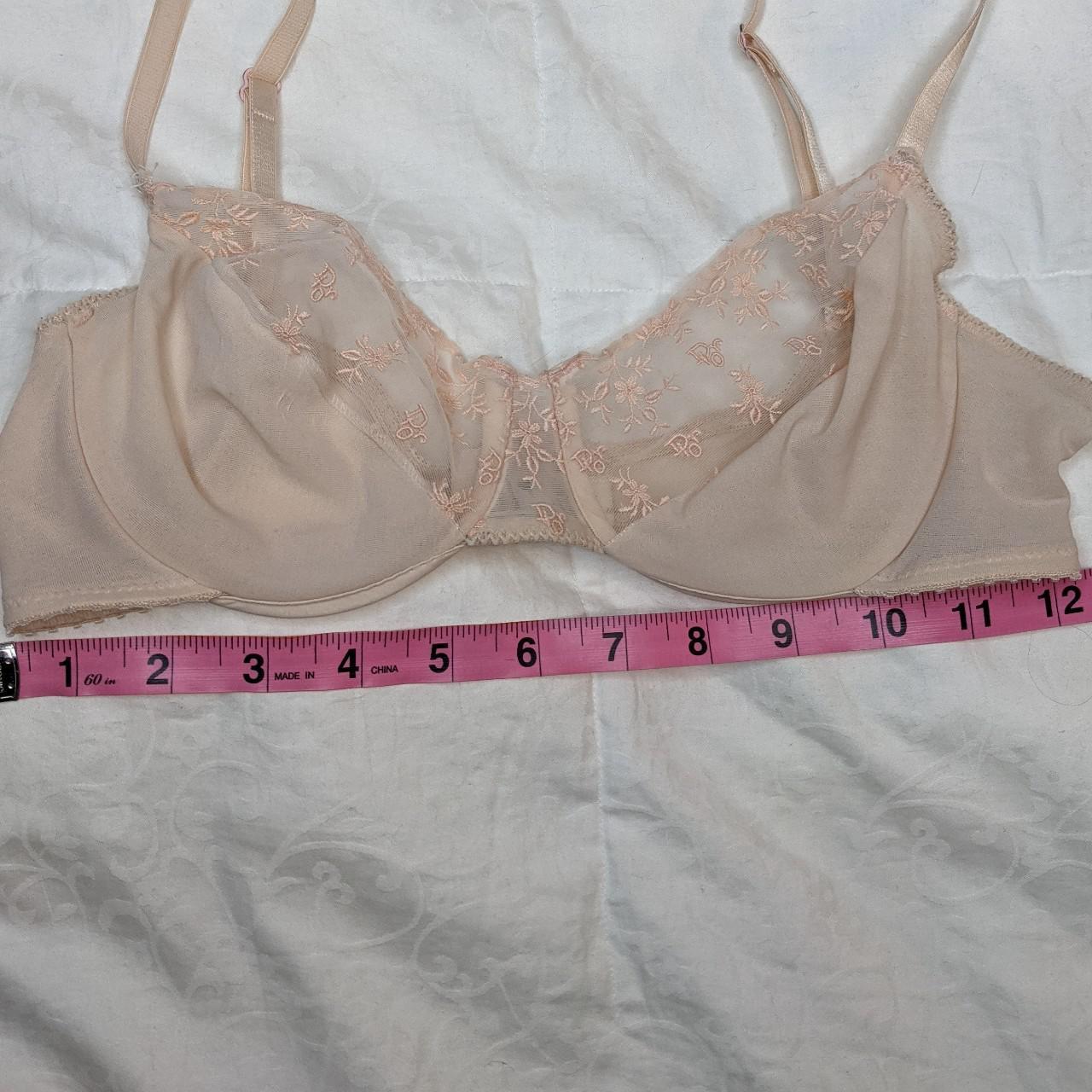 Vintage Dior - 80s - pale pink bra with oblique Dior... - Depop