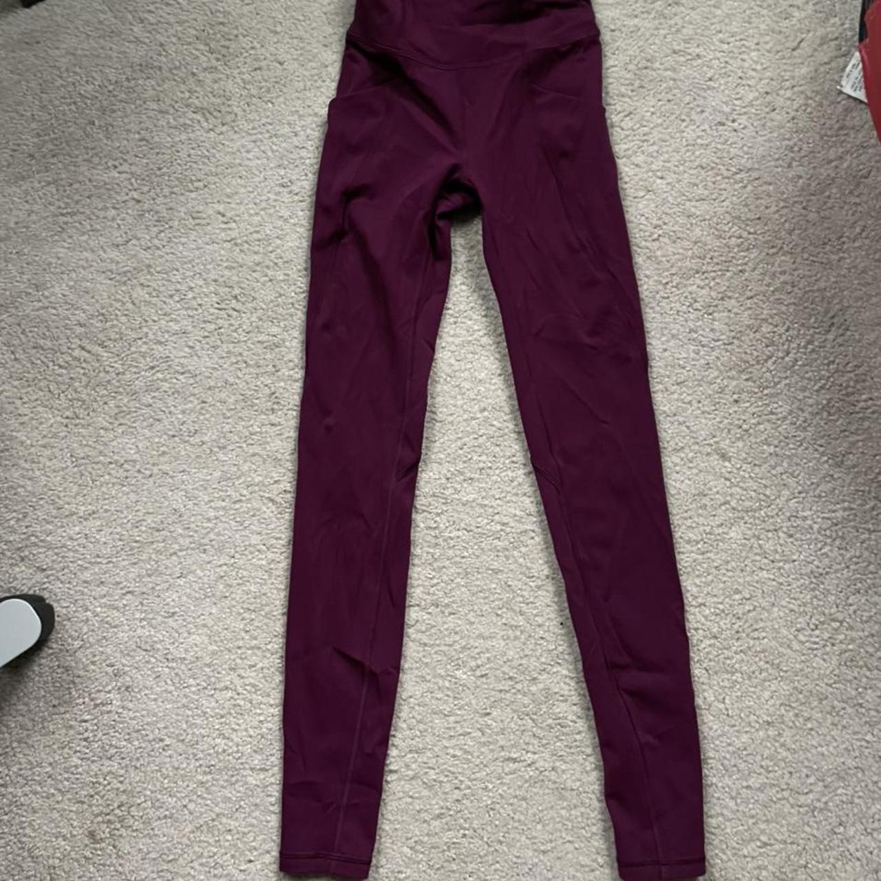 purple/maroon swift speed lululemon leggings size 2... - Depop