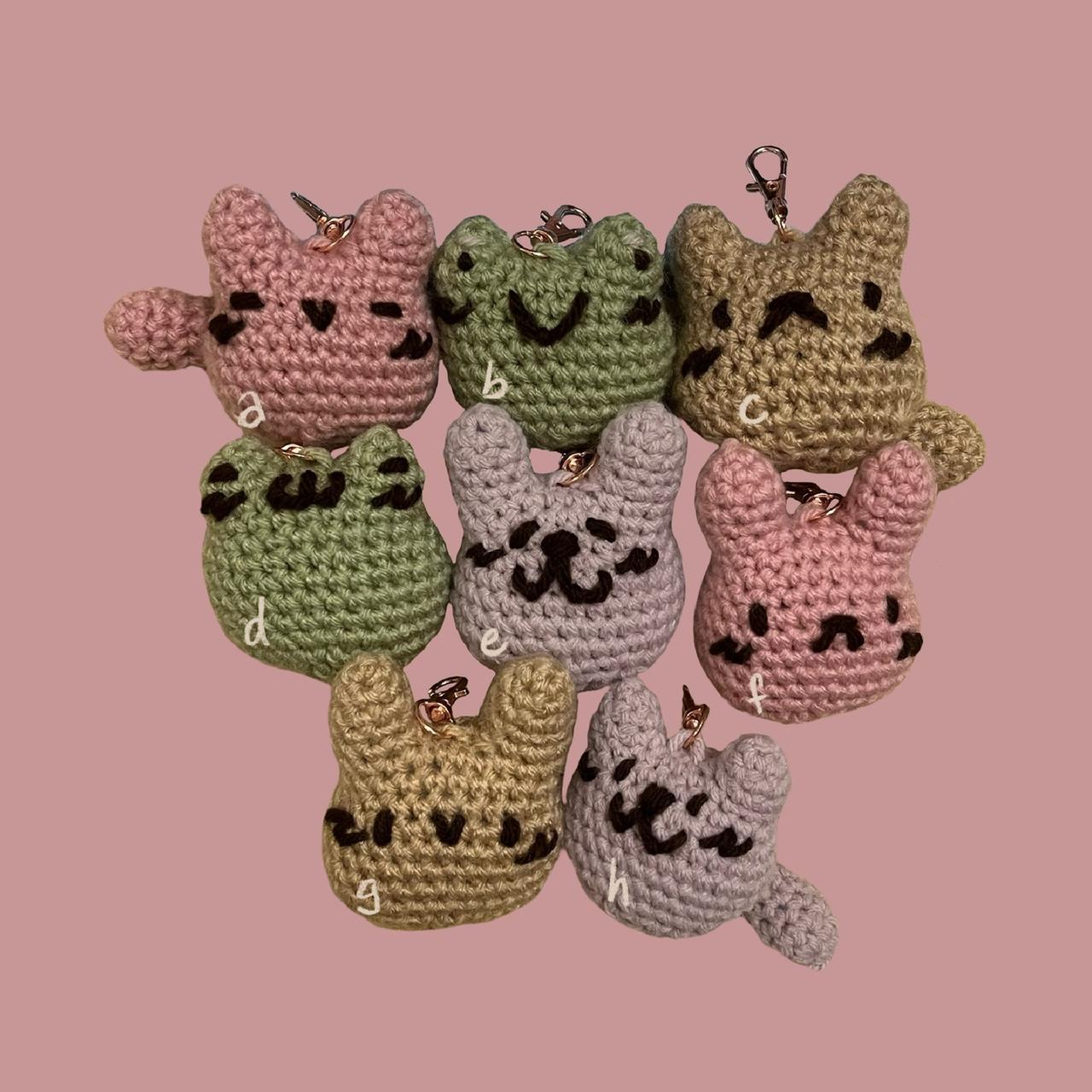 mini animal keychains 🐸🐰🐱 (base pattern is by diy... - Depop