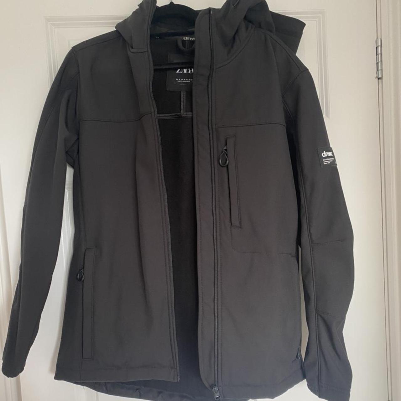 Zara Men’s Hooded technical jacket in Black. Jacket... - Depop
