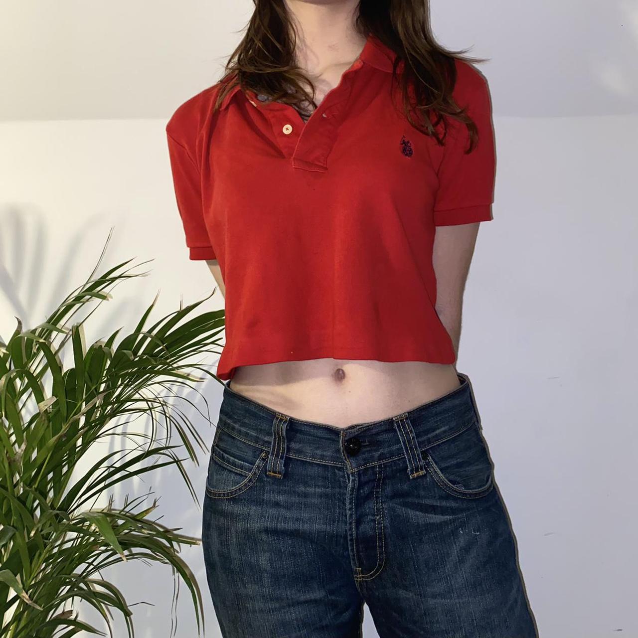 Gorgeous vintage cropped US Polo Assn. polo shirt... - Depop