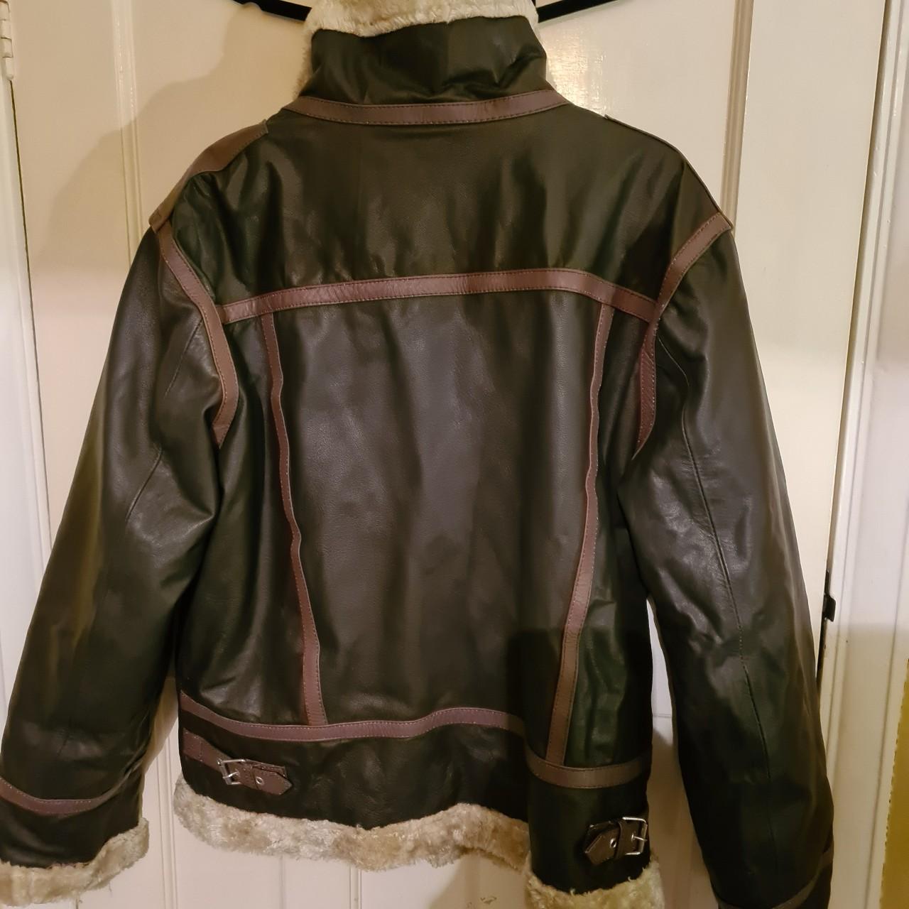 Mens Real Leather Flight Jacket, Size XL, Great... - Depop