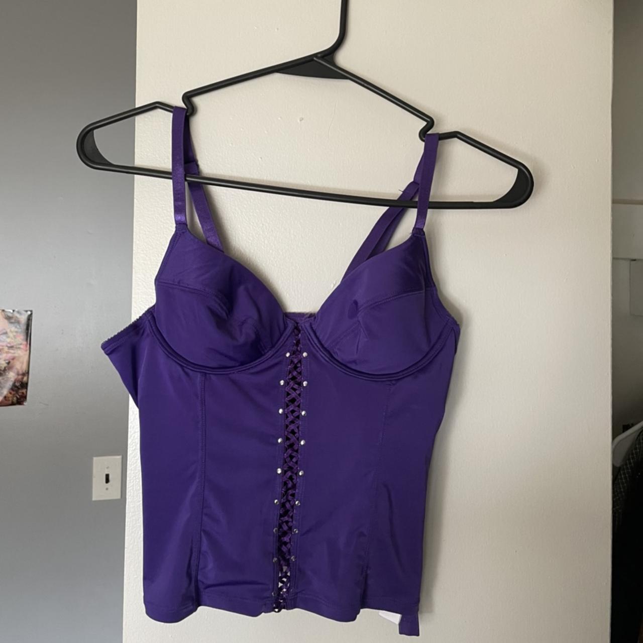 the cutest vibrant purple corset top with... - Depop