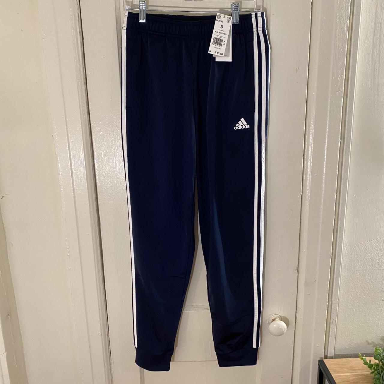 Adidas Men's Navy and White Joggers-tracksuits | Depop
