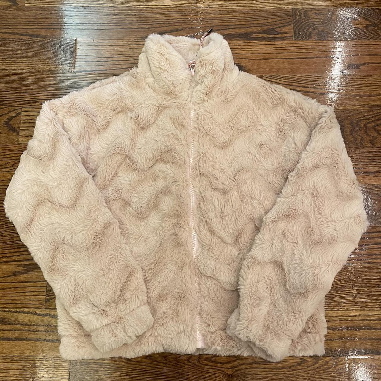 Cream furry fleece Size xs From urban... - Depop