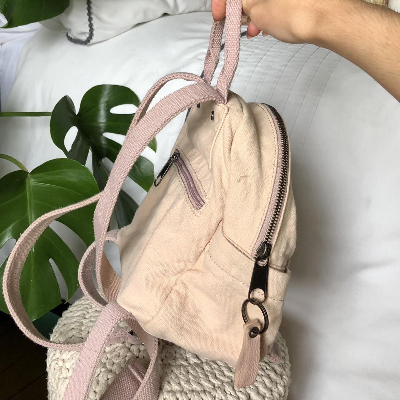 Little pink rucksack! 100% cotton small pale pink... - Depop