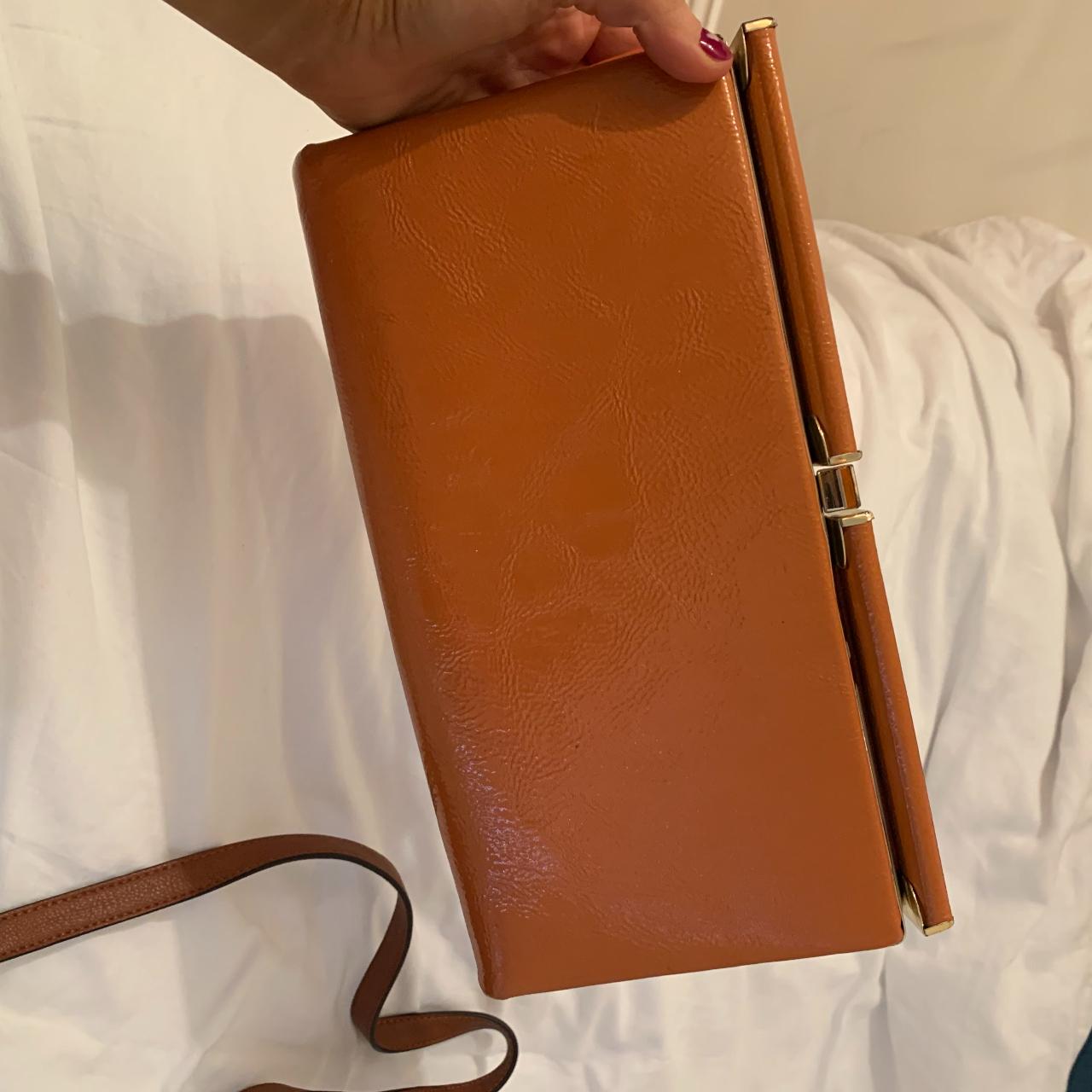 Accessorise Patent Leather Orange Clutch bag - great... - Depop