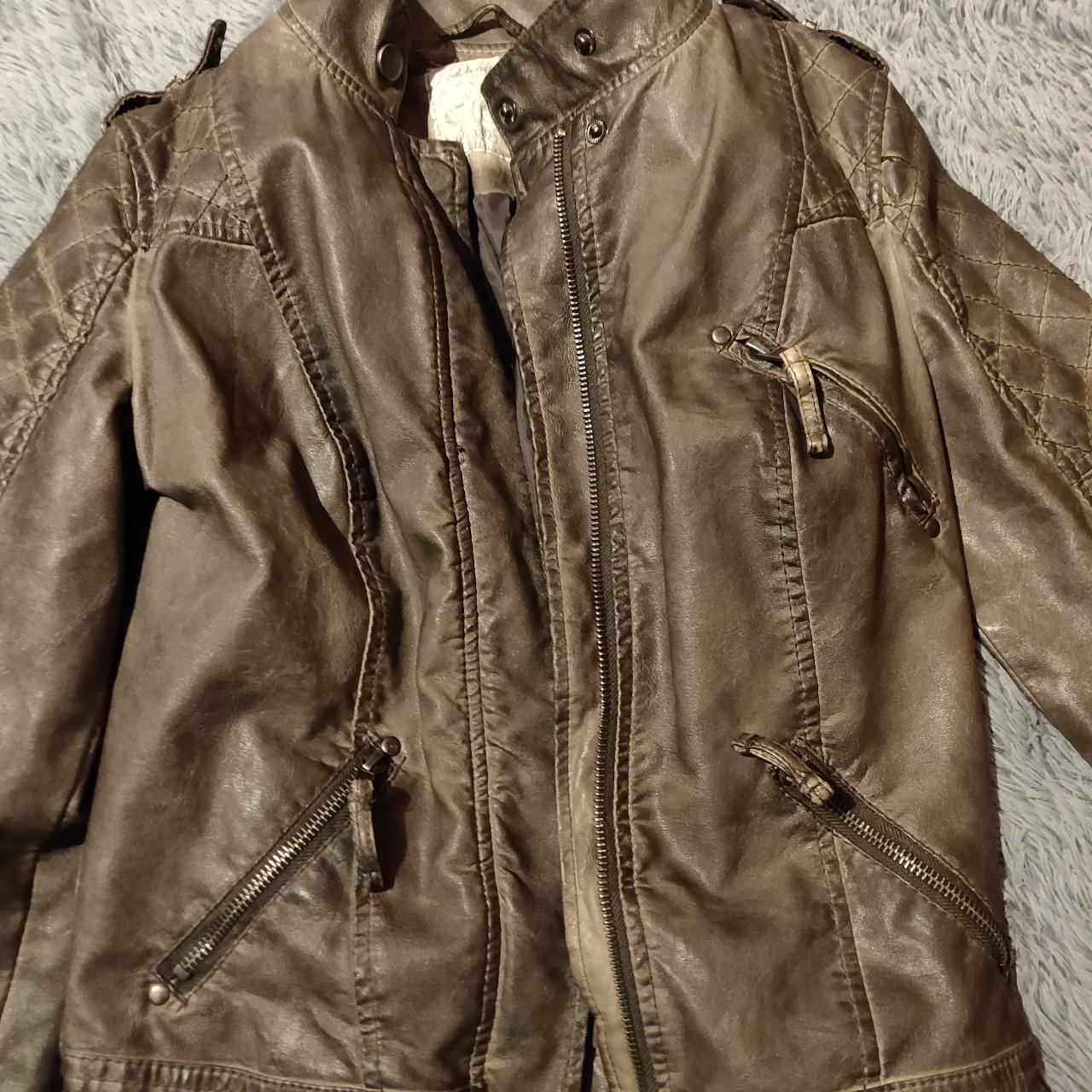 Leather jacket Hardly worn. Perfect condition... - Depop