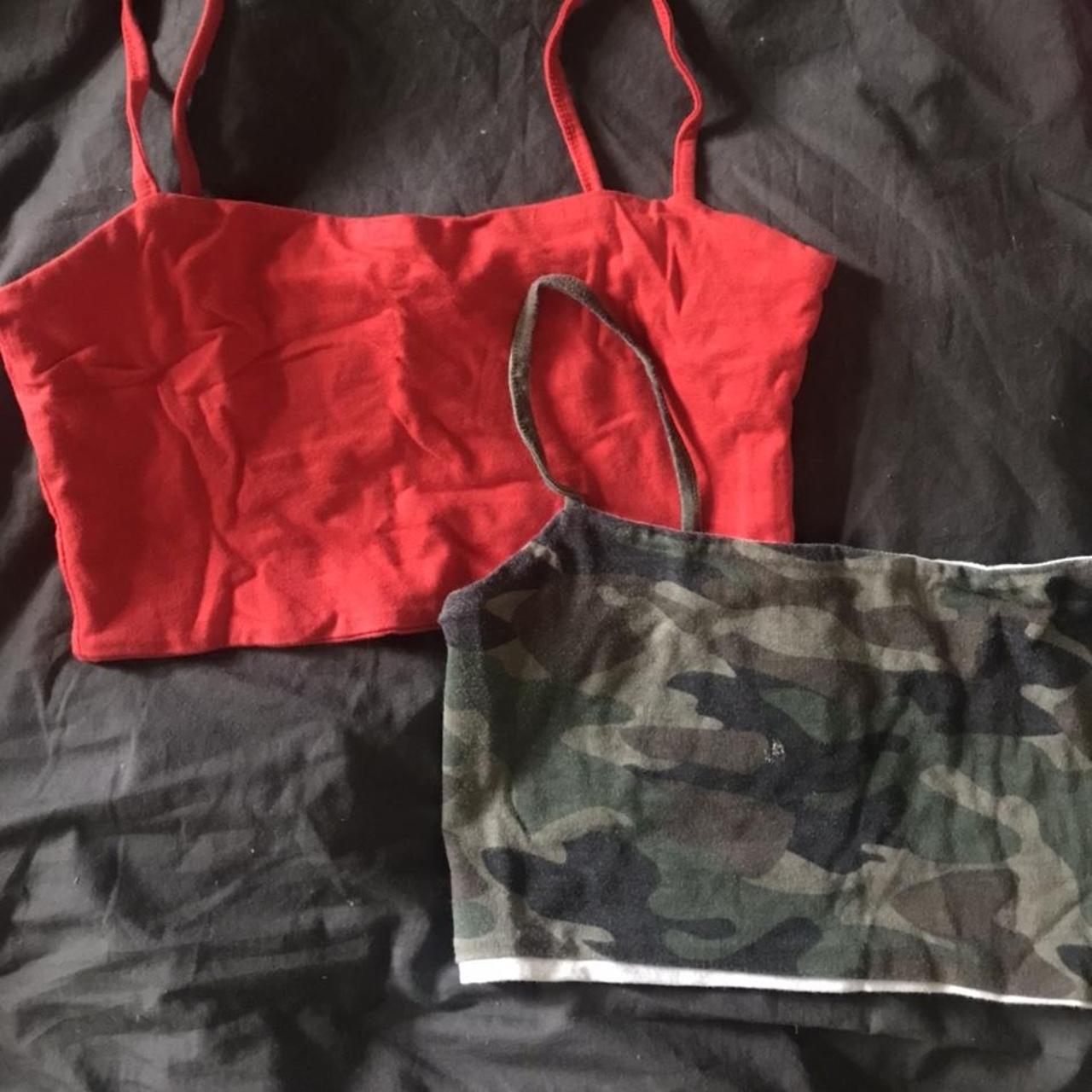 red crop top camo crop top can be bought separate... - Depop