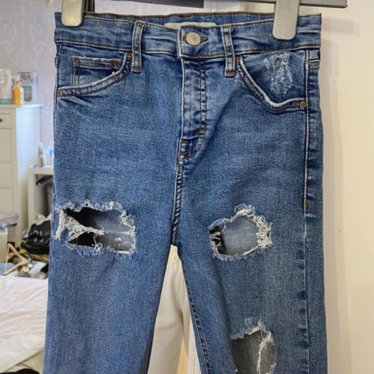 Topshop Jamie jeans w26 l32 ripped medium stone wash... - Depop