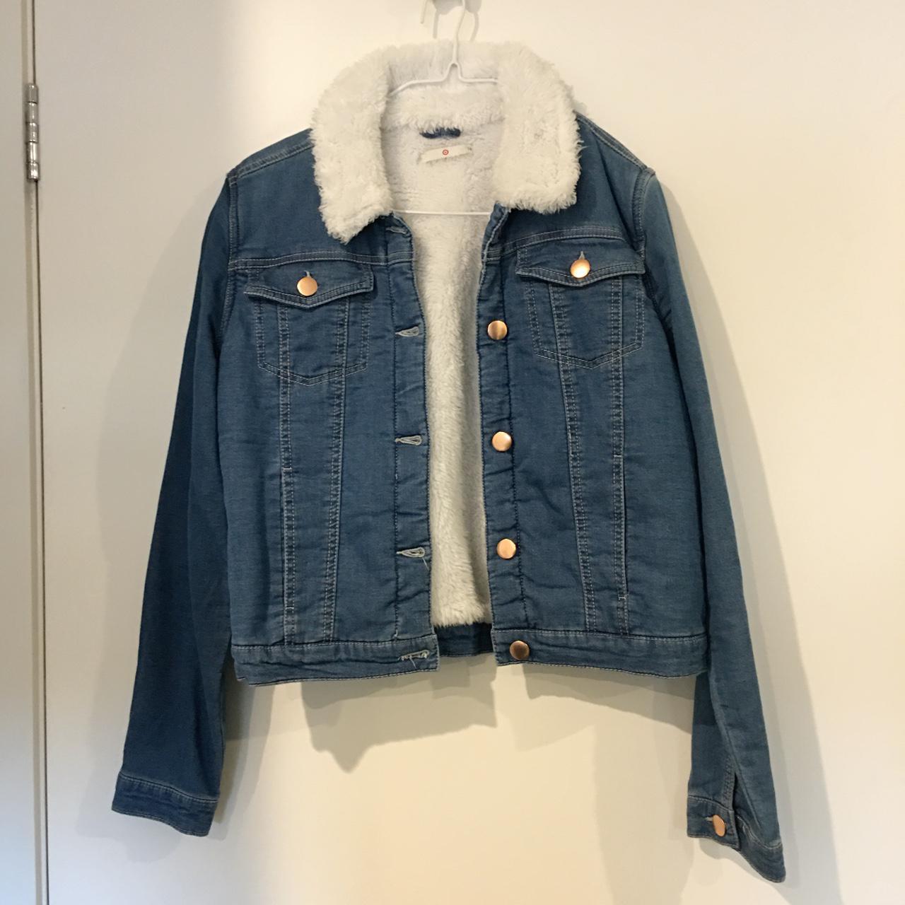 Deadstock: Target girls Sherpa denim jacket in a... - Depop
