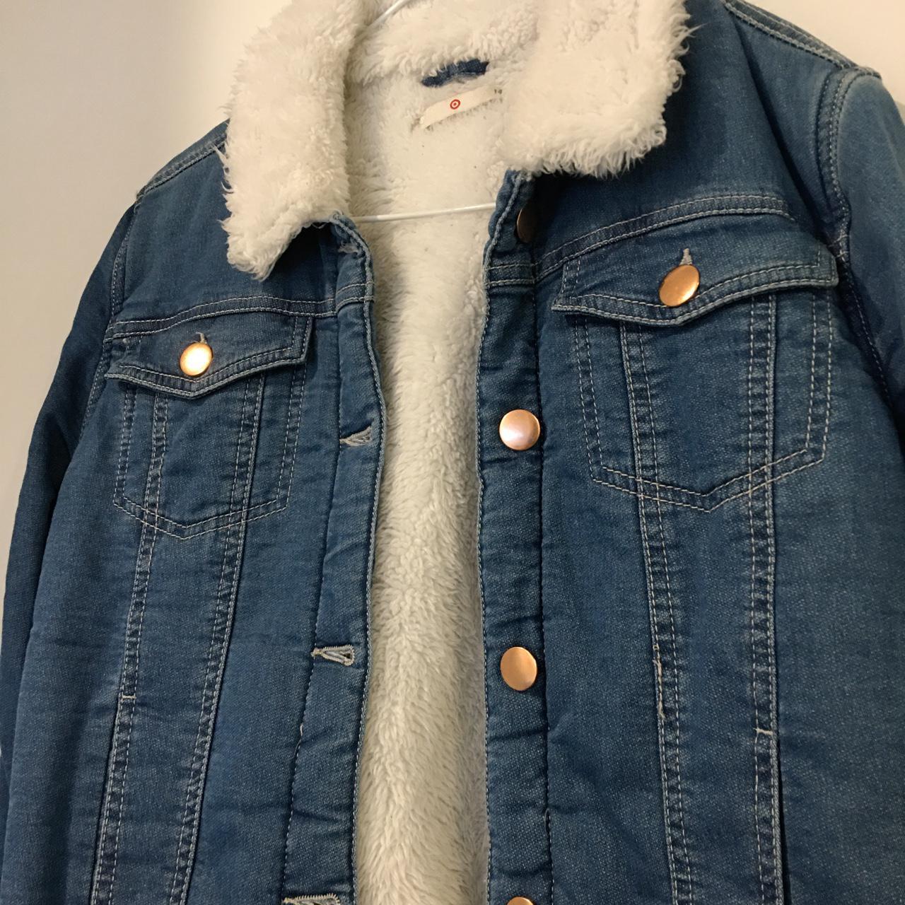Deadstock: Target girls Sherpa denim jacket in a... - Depop