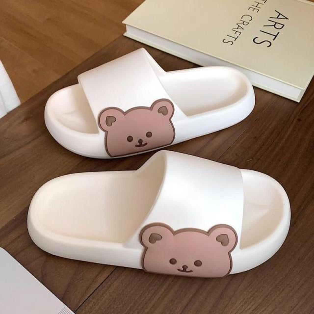 Cream Bear Slides Size 7 Womens Brand new -... - Depop