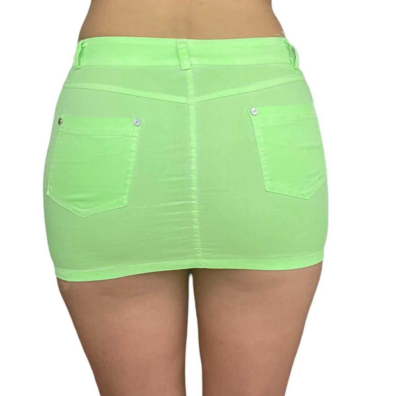 Y2k neon green micro mini skirt 🖤 2000s mini skirt... | Depop