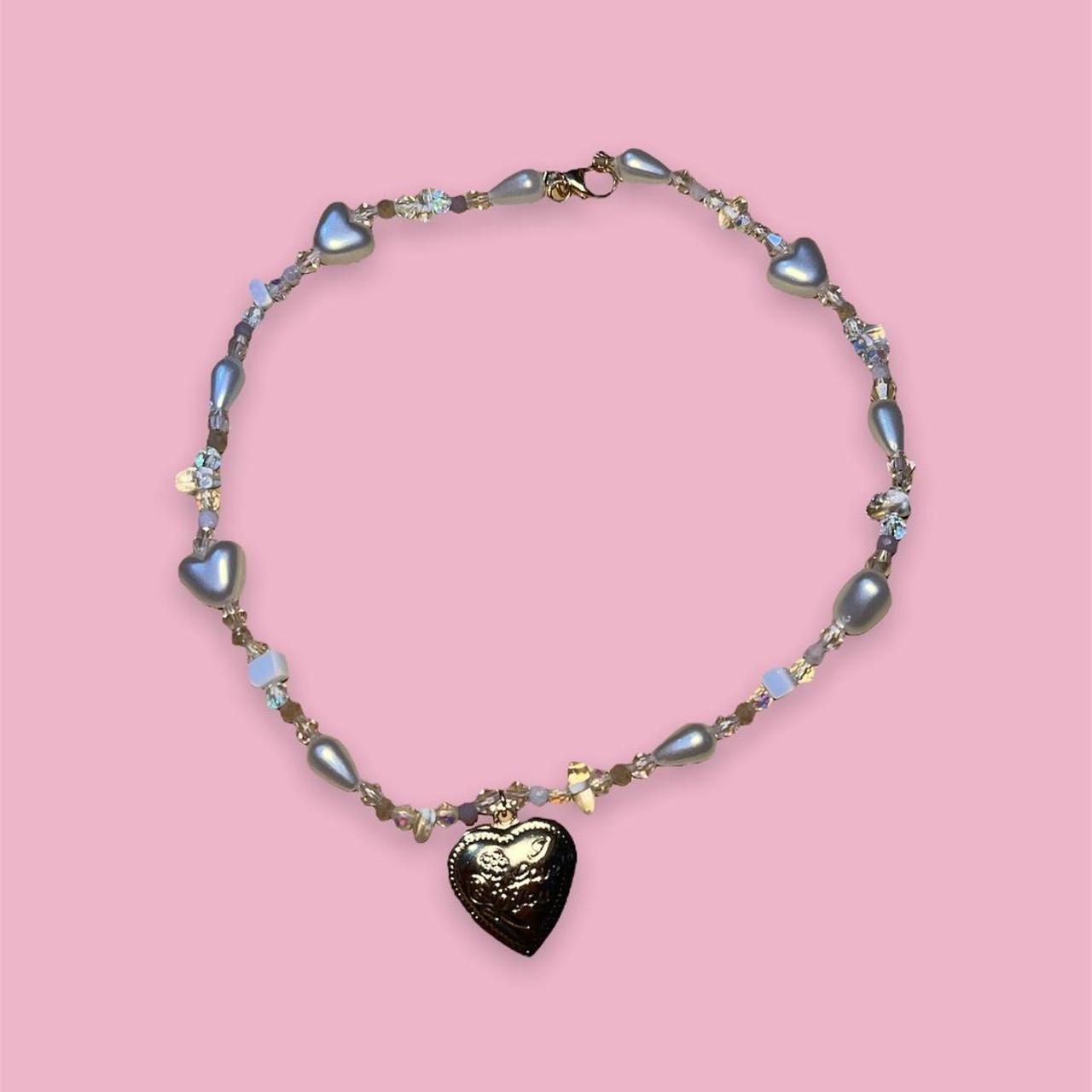 Pink angel locket choker 🤍💕 Gorgeous pink and white... - Depop