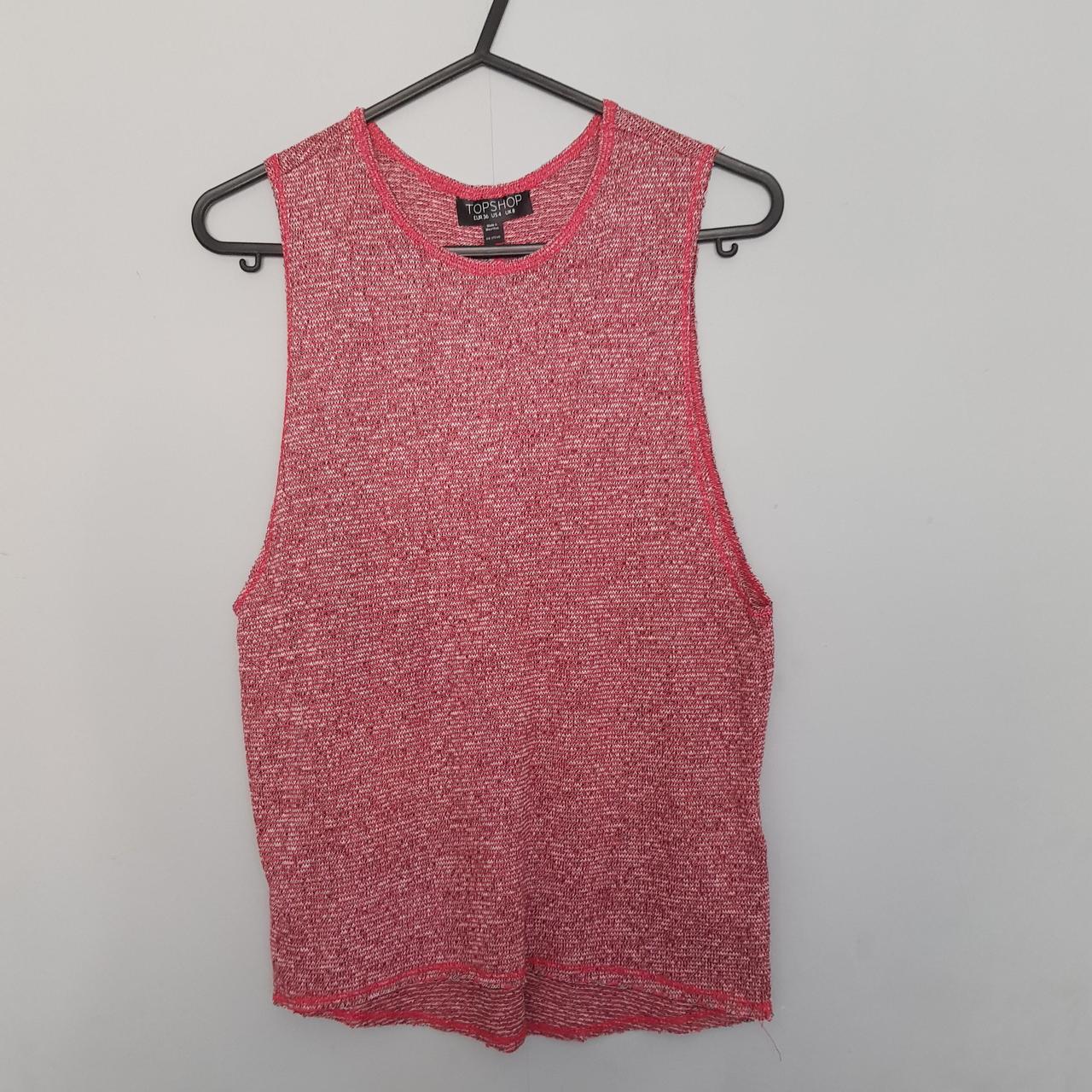 Topshop knitted pink vest top in size 8 Brand new... - Depop