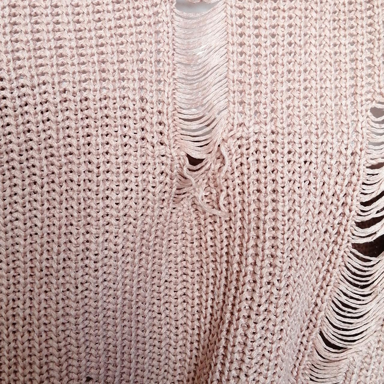 River Island Pink Ripped Oversized Jumper Size S -... - Depop