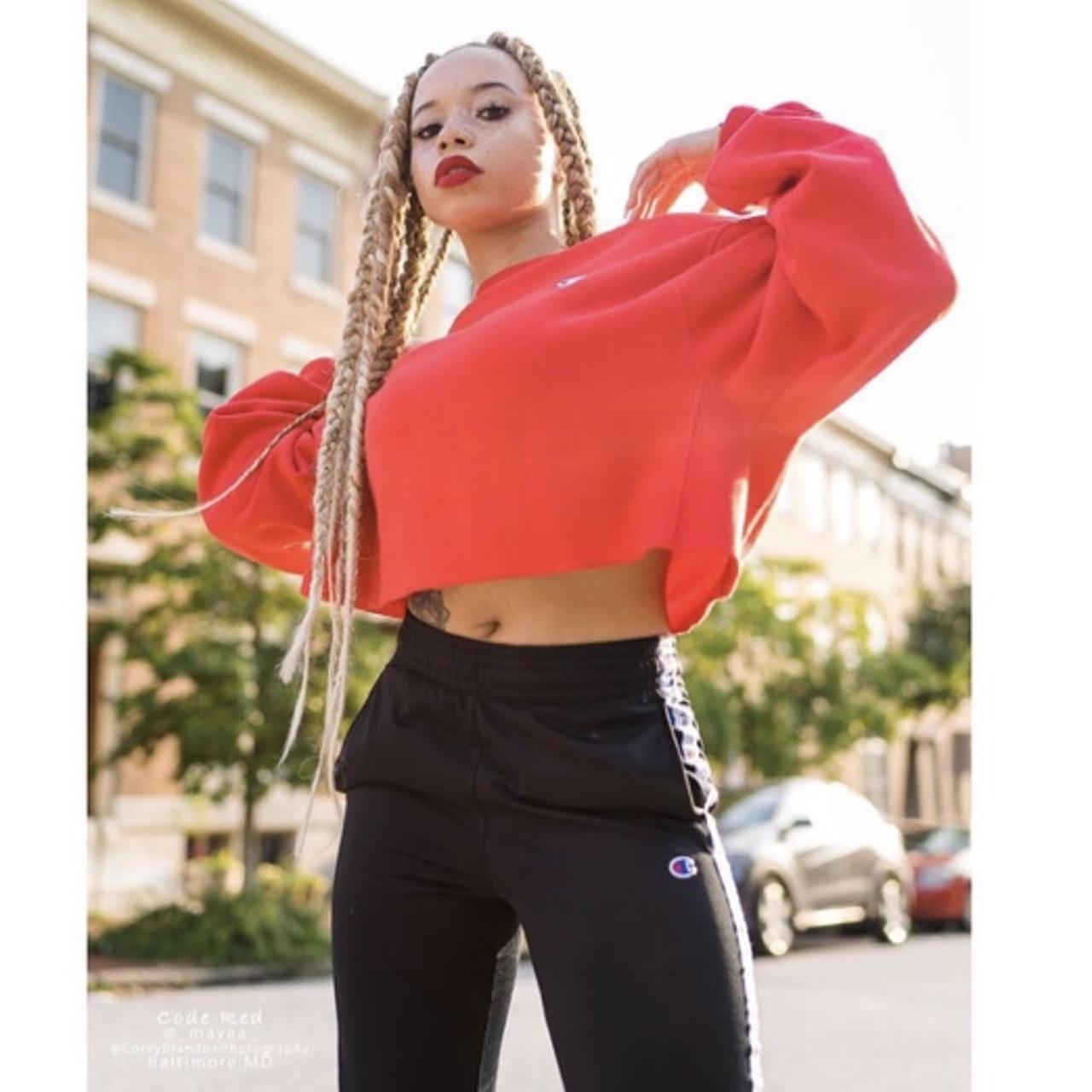 Two piece champion oversized shirt & pants set - Depop