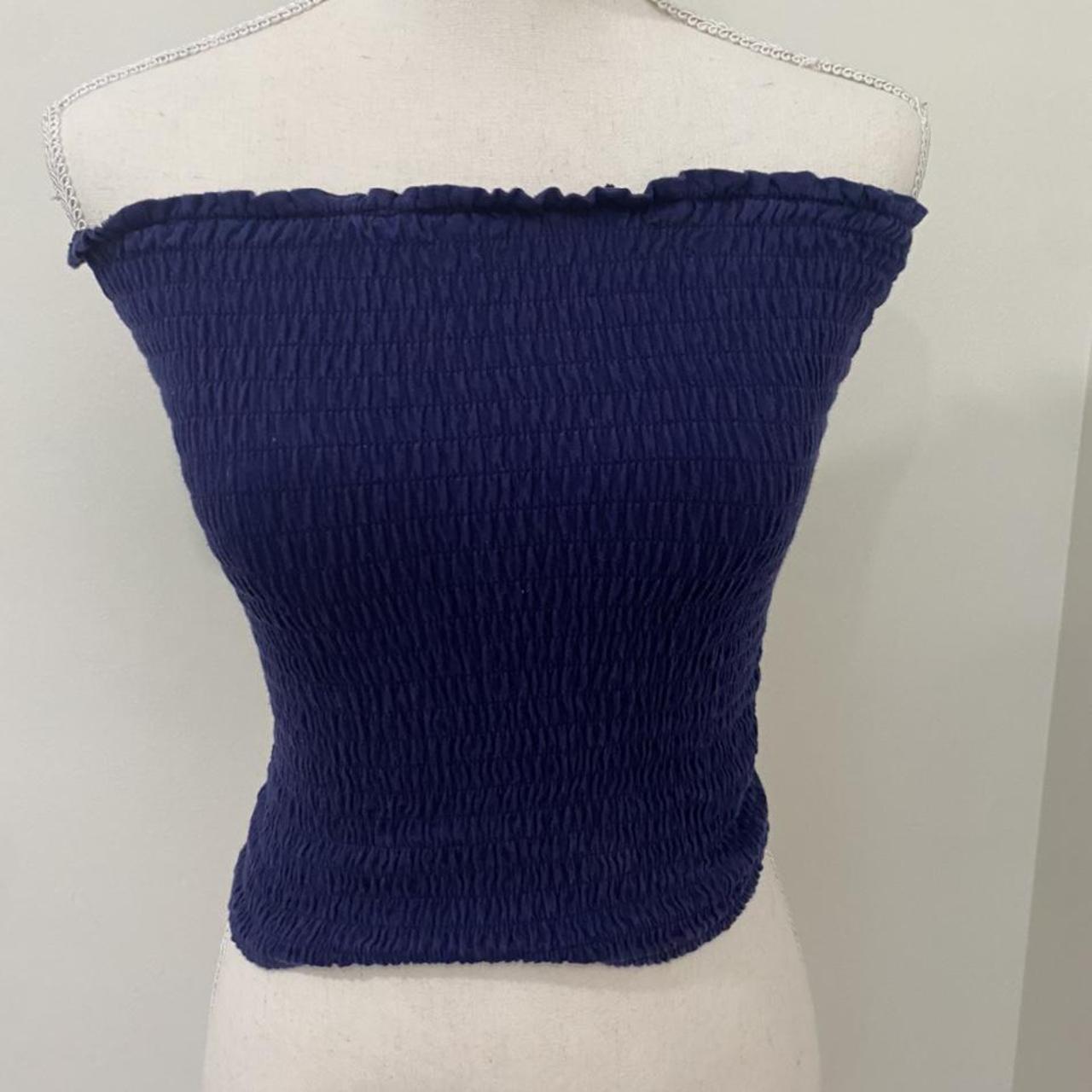 ⭐️Cute smocked navy blue tube top ⭐️Perfect for... - Depop
