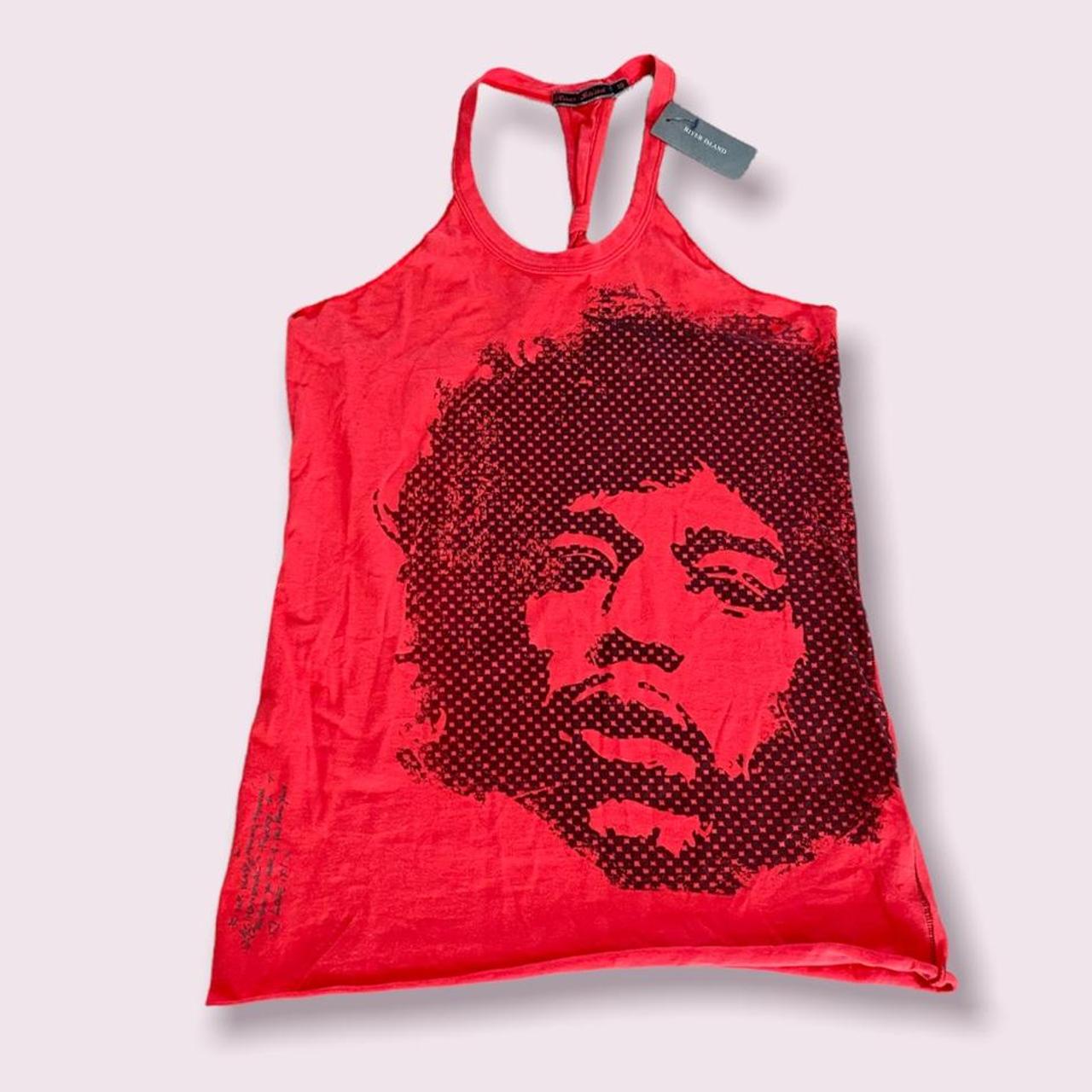 2000s red screen print tank top 🦋Free UK 2nd class... - Depop