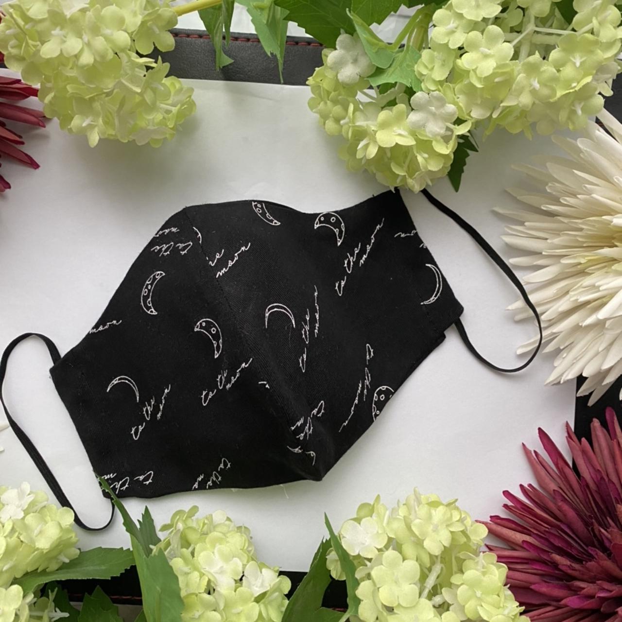 Gorgeous super soft black with moons face mask with... - Depop