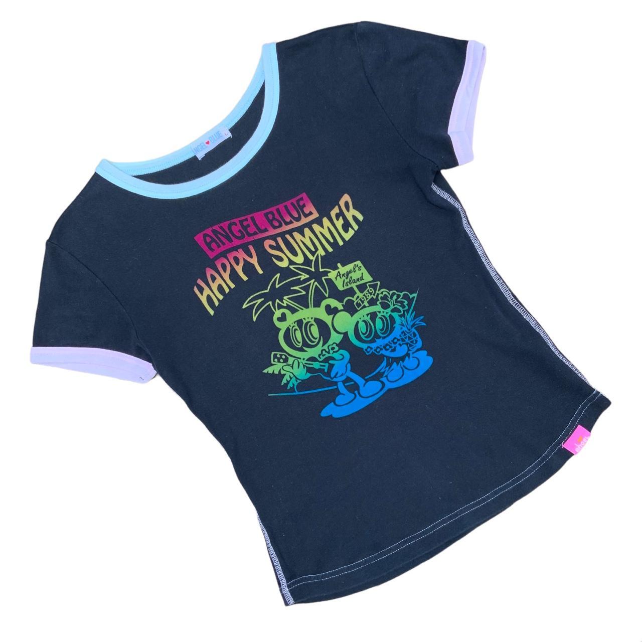 Angel Blue Ringer T Shirt , size Large . Good... - Depop