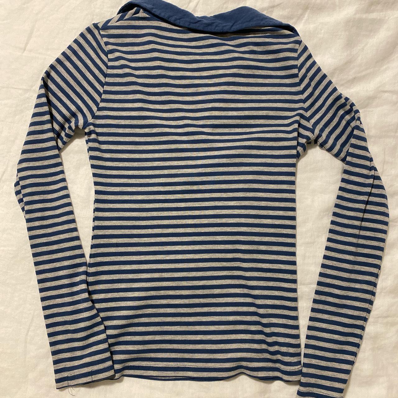 pretty grey and blue long sleeve. tag doesn’t have a... - Depop